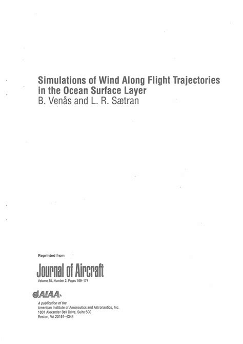 Pdf Simulation Of Wind Along Flight Trajectories In The Ocean Surface Layer