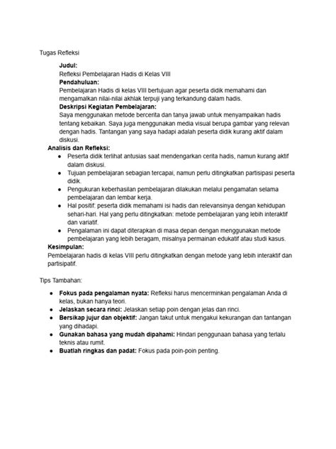 Tugas Refleksi Ppg Pai Pdf