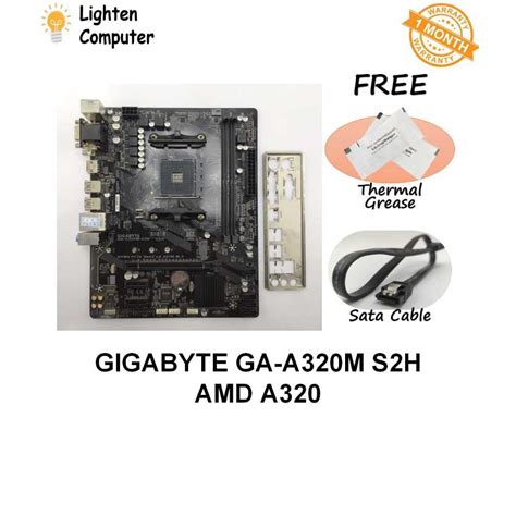 USEDGIGABYTE GA A M S H Motherboard A Socket AM AMD Ryzen St Nd And Rd Gen