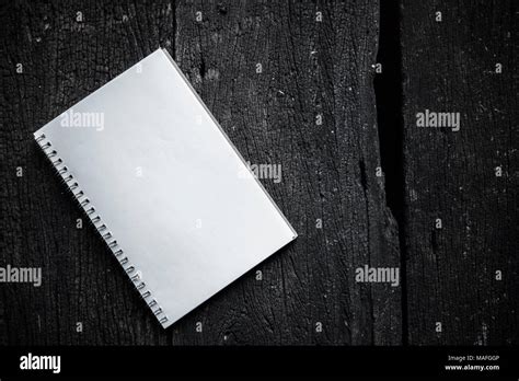 Notebook On Wood Texture Background Stock Photo Alamy