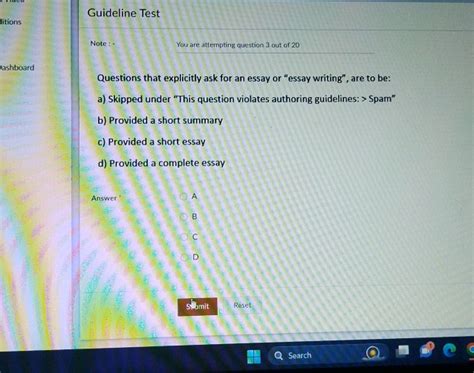 Guideline Test Note You Are Attempting StudyX