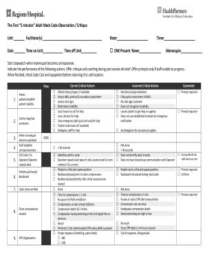 The First Minutes Adult Mock Code Observation Fill And Sign Printable Template Online