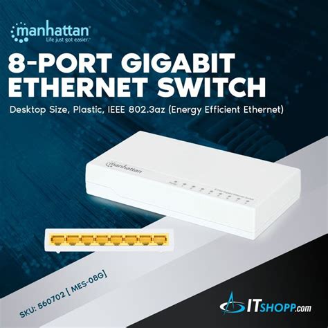 Manhattan 8 Port Gigabit Ethernet Switch Network Switch Wireless