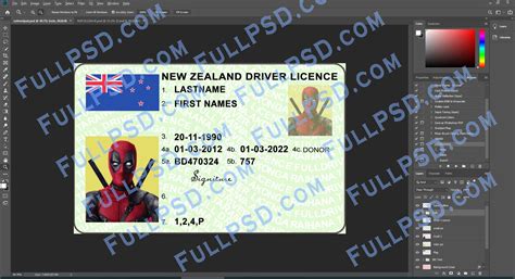 Download New Zealand Driver License V2 Psd File Photoshop Template