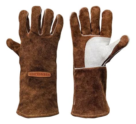 Luvas De Soldagem Yeswelder De 14 Polegadas Couro De Vaca Parcelamento Sem Juros
