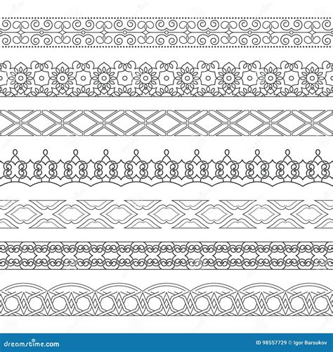 Vector Set Of Monochrome Dividers Stock Vector Illustration Of