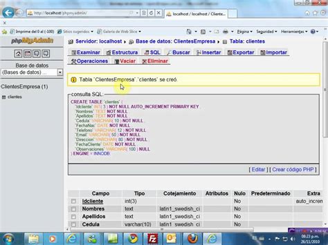 Crear Una Base De Datos Y Tablas En Xampp Phpmyadmin