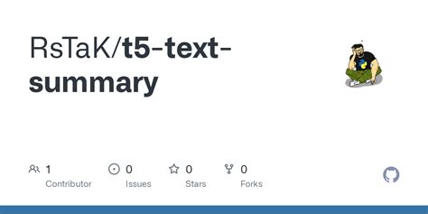Github Rstak T5 Text Summary