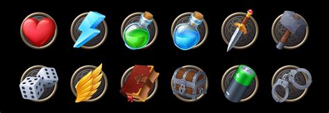 Game Asset Icons Set Fantasy Gui Elements 47108774 Vector Art At Vecteezy