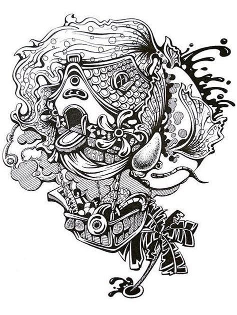 几何抽象插画几何纹样图案插画平面构成基础手绘黑白装饰图案手绘黑白线稿