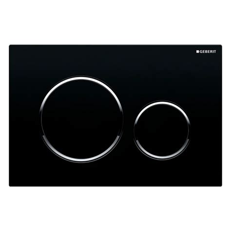 Geberit Sigma 20 Dual Flush Actuator Plate Black Bright Chrome Sanipex Group UAE