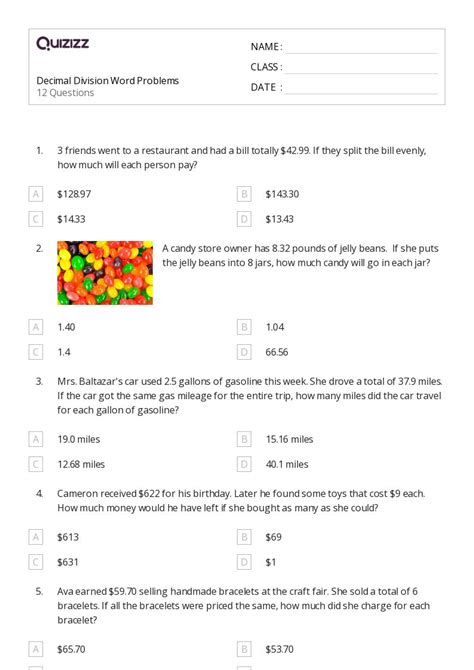 50 One Digit Multiplication Word Problems Worksheets For 6th Grade On Quizizz Free And Printable