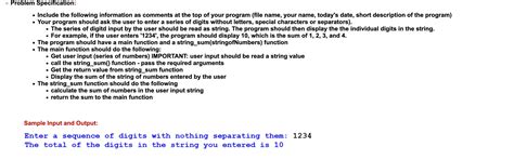 Solved Include The Following Information As Comments At