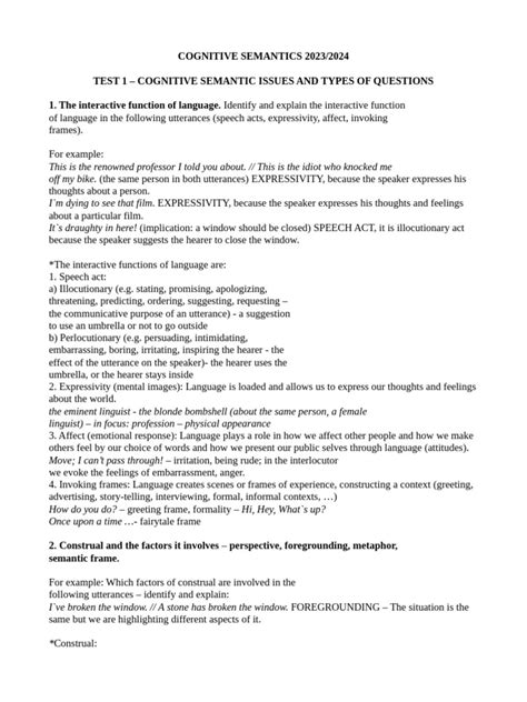 cognitive semantics exercises 2 pdf metaphor cognitive science