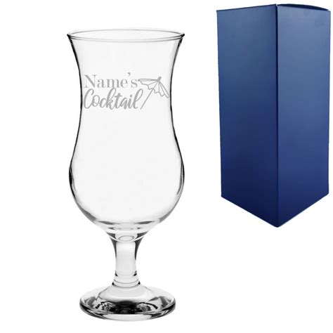 Engraved Names Cocktail Hurricane Glass Personalised T Supply