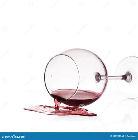 Red Wine Spilled From Glass Over White Stock Image Image Of Glass