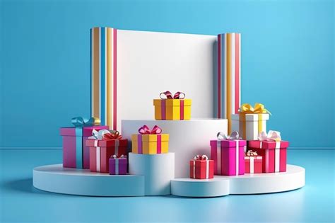 Premium Ai Image A Display Of Colorful Boxes With A Rainbow Colored Box On The Bottom Premium Ai Image A Display Of Colorful Boxes With A Rainbow Colored Box On The Bottom