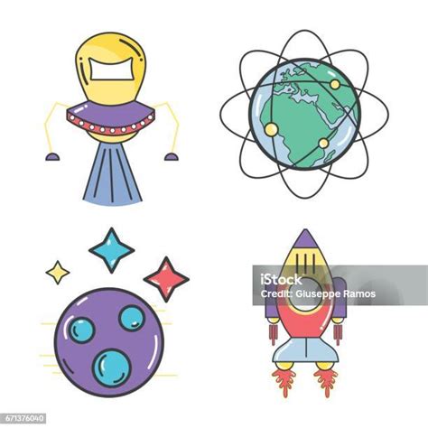 Ufo와 로켓과 지구 행성에서 정지 궤도 0명에 대한 스톡 벡터 아트 및 기타 이미지 0명 과학 로켓 Istock