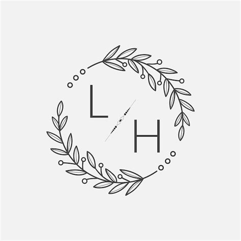 Premium Vector Lh Initial Monogram Wedding With Creative Circle Line