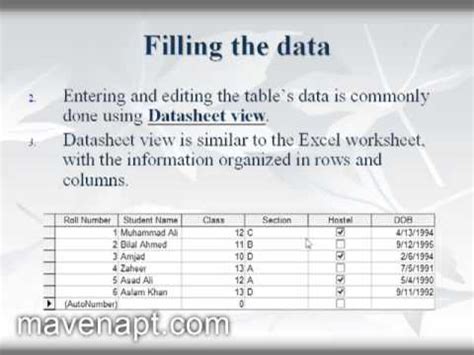 Ms Access Tutorials In Urdu Database Tables Urdu Tutorials