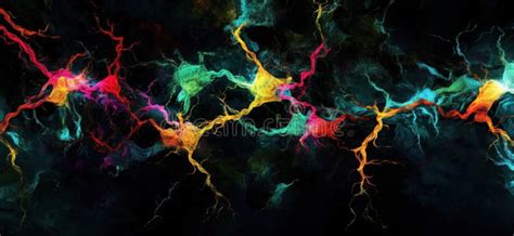 Vibrant Neural Network Illustration Showcasing Interconnected Neurons