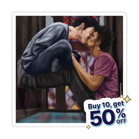 Malec Kiss Sticker By Lisa Gründer Malec Shadowhunters Malec Shadow Hunters