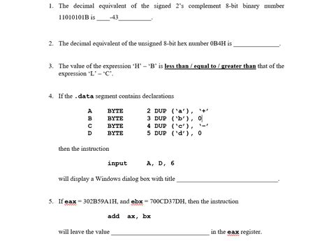 Solved The Decimal Equivalent Of The Signed S Chegg