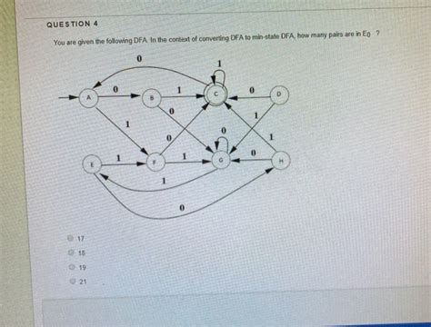 Solved Question 4 You Are Given The Following Dfa In The