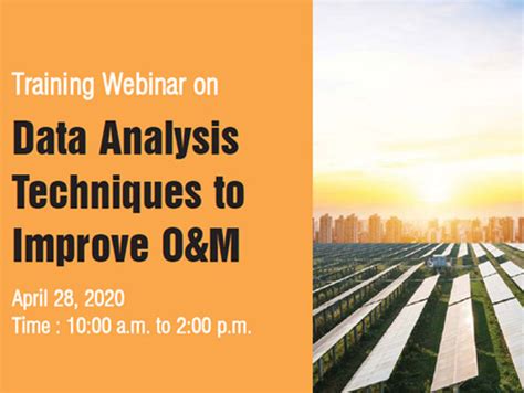 Training Webinar On Data Analysis Techniques To Improve Oandm India