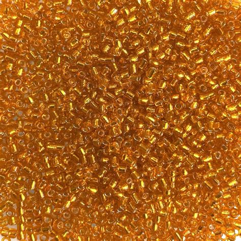 MJB 10 MJB Seed Beads 50gr Pkg Silver Lined Dark Orange Bead World