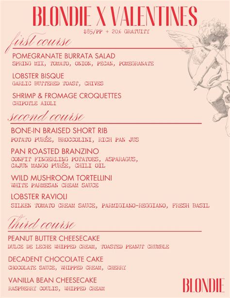 Dinner Menu Cocktail Menu Blondie In Philadelphia Pa