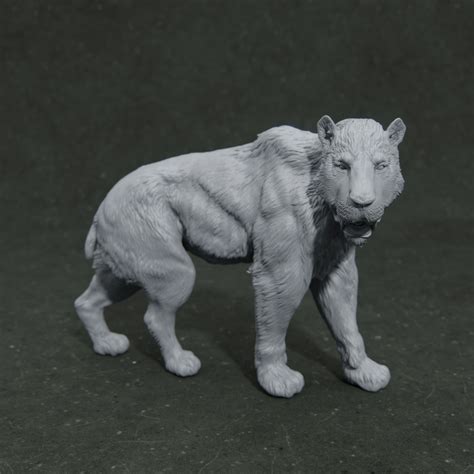 Stl File Smilodon Populator Looking 1 35 Scale Pre Supported・template