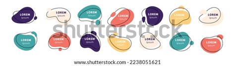 Set Different Motion Dynamic Blob Wave Stock Vector Royalty Free