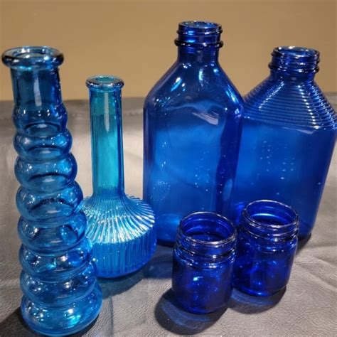 Accents Antique Vintage Cobalt Blue Glass Bottles Poshmark
