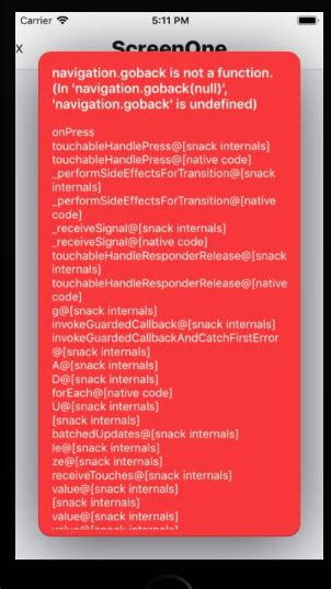 goback null is undefined in stacks with just one screen · issue 4332