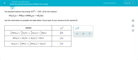 Solved O ENTROPY AND FREE ENERGY Using The General Chegg Com
