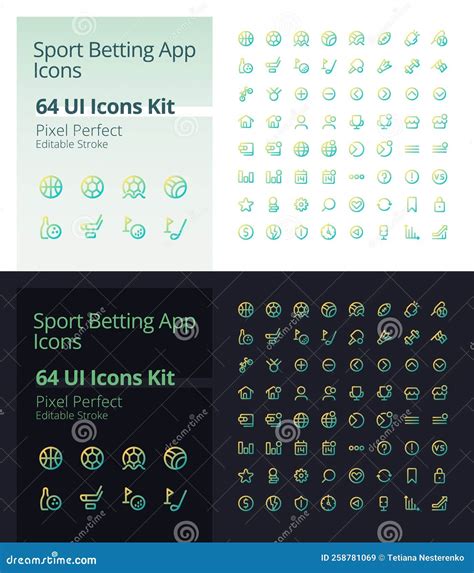 Sport Betting App Pixel Perfect Gradient Linear Ui Icons For Dark