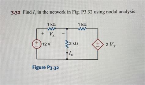 solved 3 32 find io in the network in fig p3 32 using nodal
