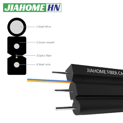 Ftth Drop Cable 2 Core 3 Sealings 3 Steel Wire Outdoor Drop Cable