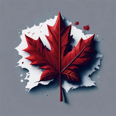 Premium Photo A Red Leaf With The Word Canada On It