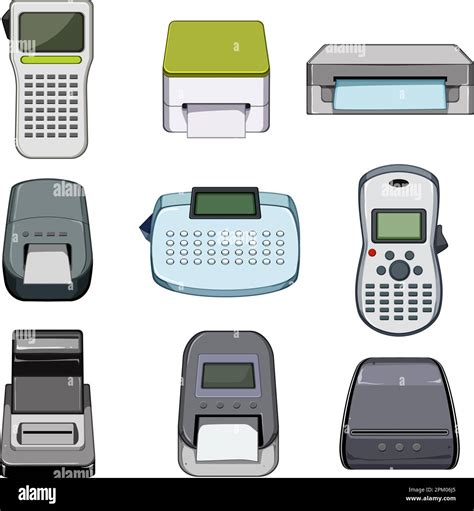 Label Printer Set Cartoon Vector Illustration Stock Vector Image And Art Alamy