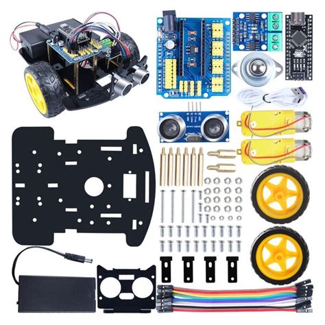 หุ่นยนต์หลบหลีกสิ่งกีดขวางด้วยอัลตร้าโซนิค Smart Robot Car Kit 2wd