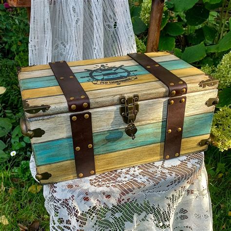 Сундук Морской лофт пират лодочная доска винтаж креативный подарок в ...