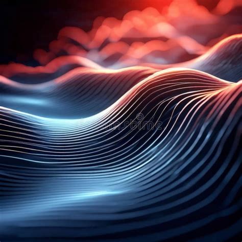 Dark Blue Background With Bent Lines Shining Colorful Illustration Lines In Simple Style Stock