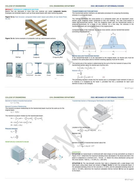 Composite Sections Pdf Beam Structure Bending