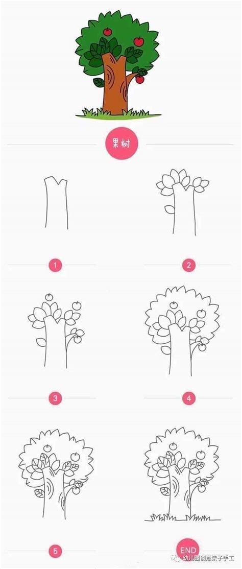 儿童简笔画 一步一步 教你画出小树的成长历程