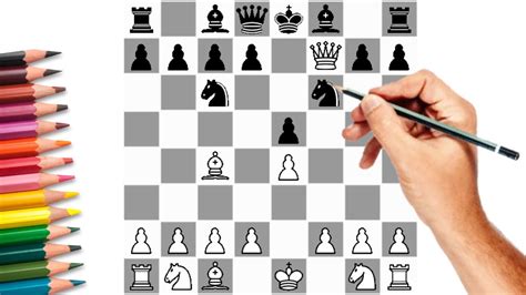 How To Draw Chess Game Drawing Chessboard Youtube