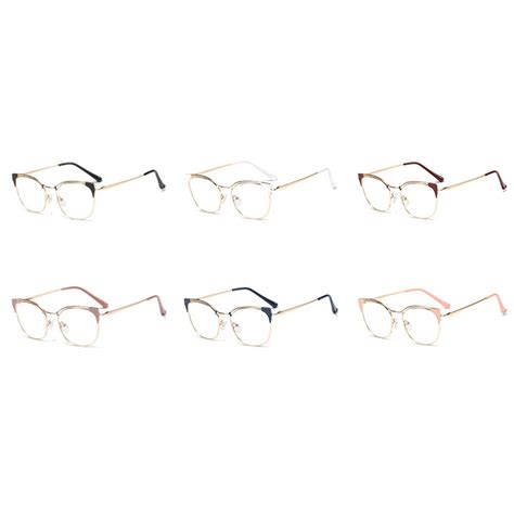 Peekaboo Gold Metal Retro Eye Glasses Women Transp Grandado