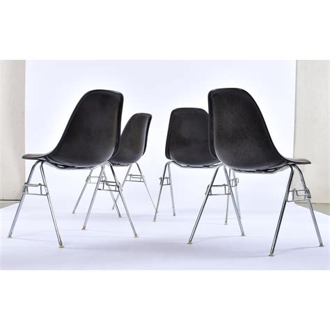 6 Eames For Herman Miller Dss Stackable Naugahyde Fiberglass Shell