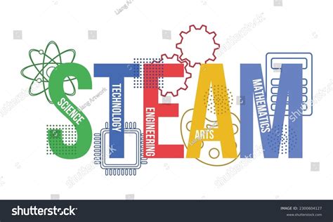 Steam Science Technology Engineering Art Mathematics Stock Vector